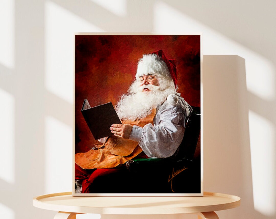 Santa Printable Wall Art Decor, Holiday Decor Vintage, Christmas ...