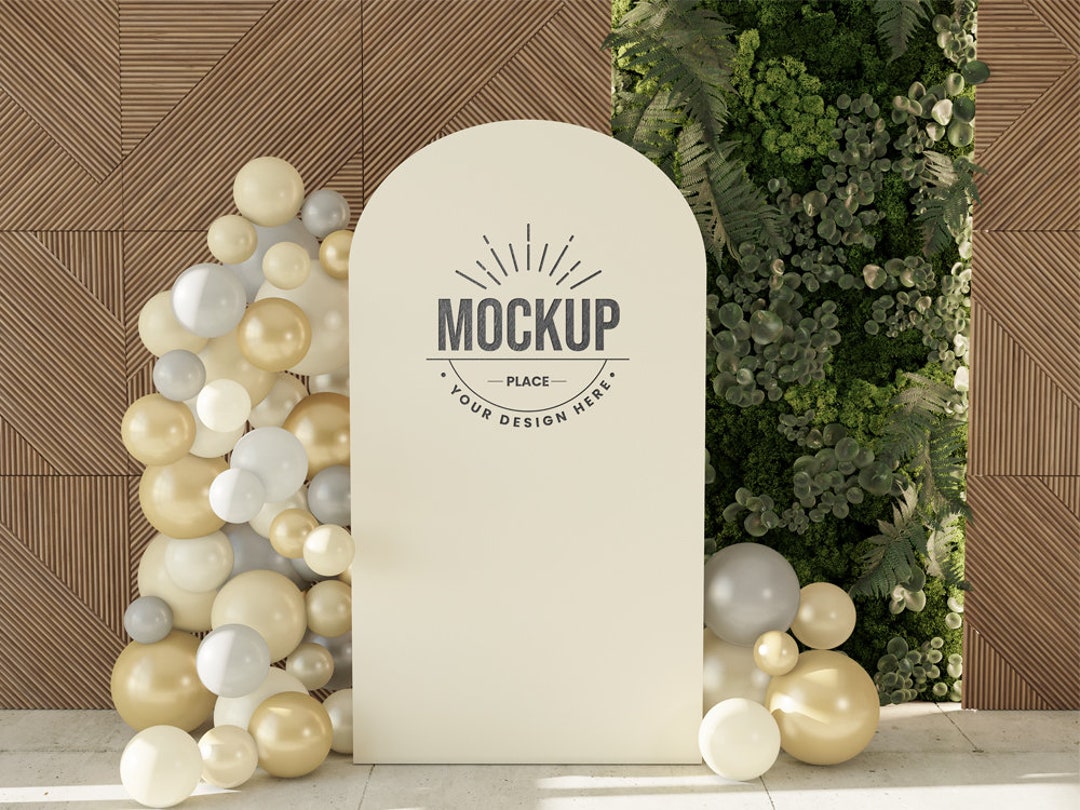 Balloon Mockup PSD, Wedding Backdrop Mockup, Balloon Arch Mock Up ...