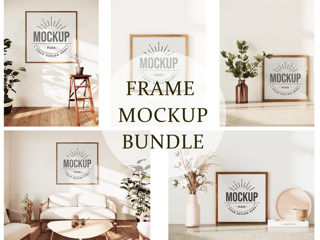 Square Frame Mock up Bundle, Farmhouse Mock Ups, Square Frame Mockup ...