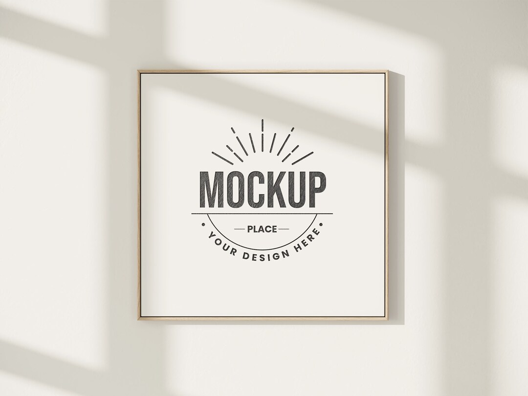 Square Frame Mockup, PSD Frame Mockup, Simple Mockup of a Wooden Square ...