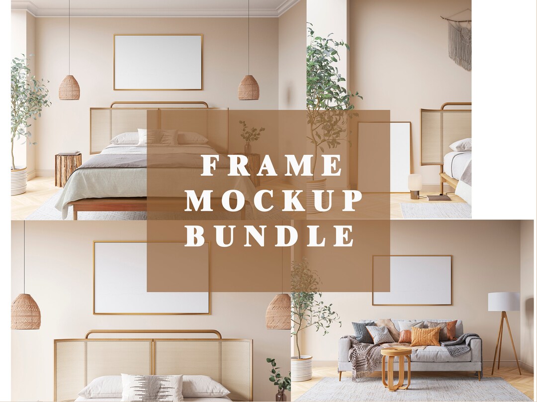 Mockup Bundle, Frame Mockup, Boho Mockup, Wood Frame Mockup, Wall Art ...