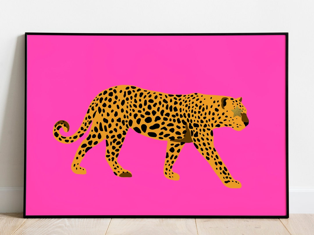 Preppy Room Decor, Preppy Wall Art, Pink Preppy Leopard Digital ...