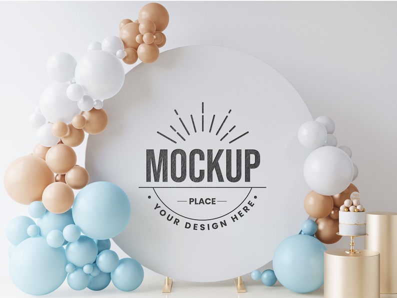 Balloon Garland Mockup Decoration Backdrop Stands Mockup - Etsy