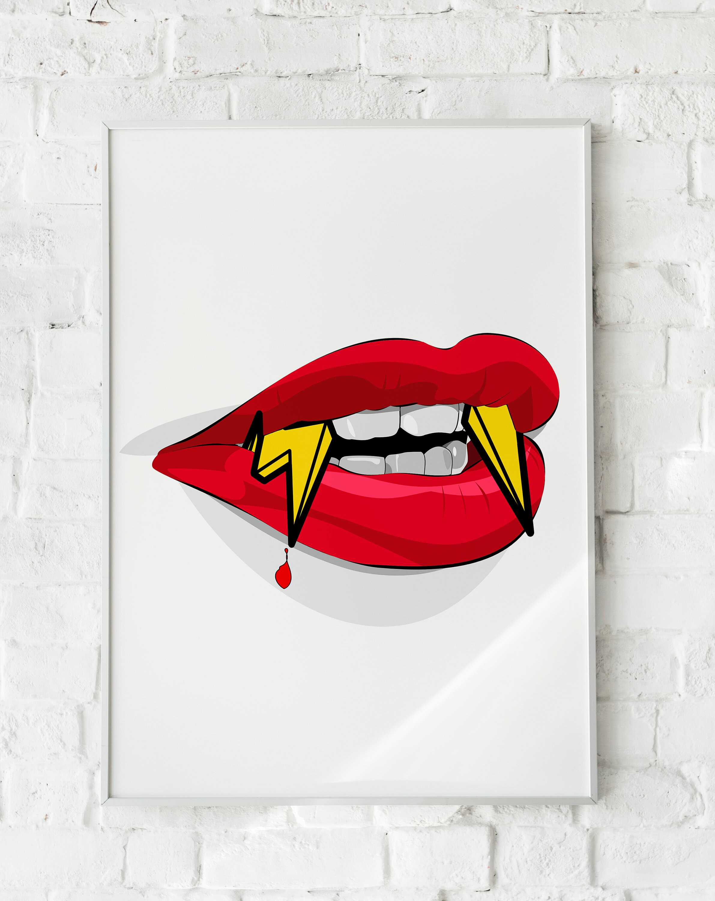 Preppy Lips Wall ArtPreppy Halloween Art PrintPreppy | Etsy