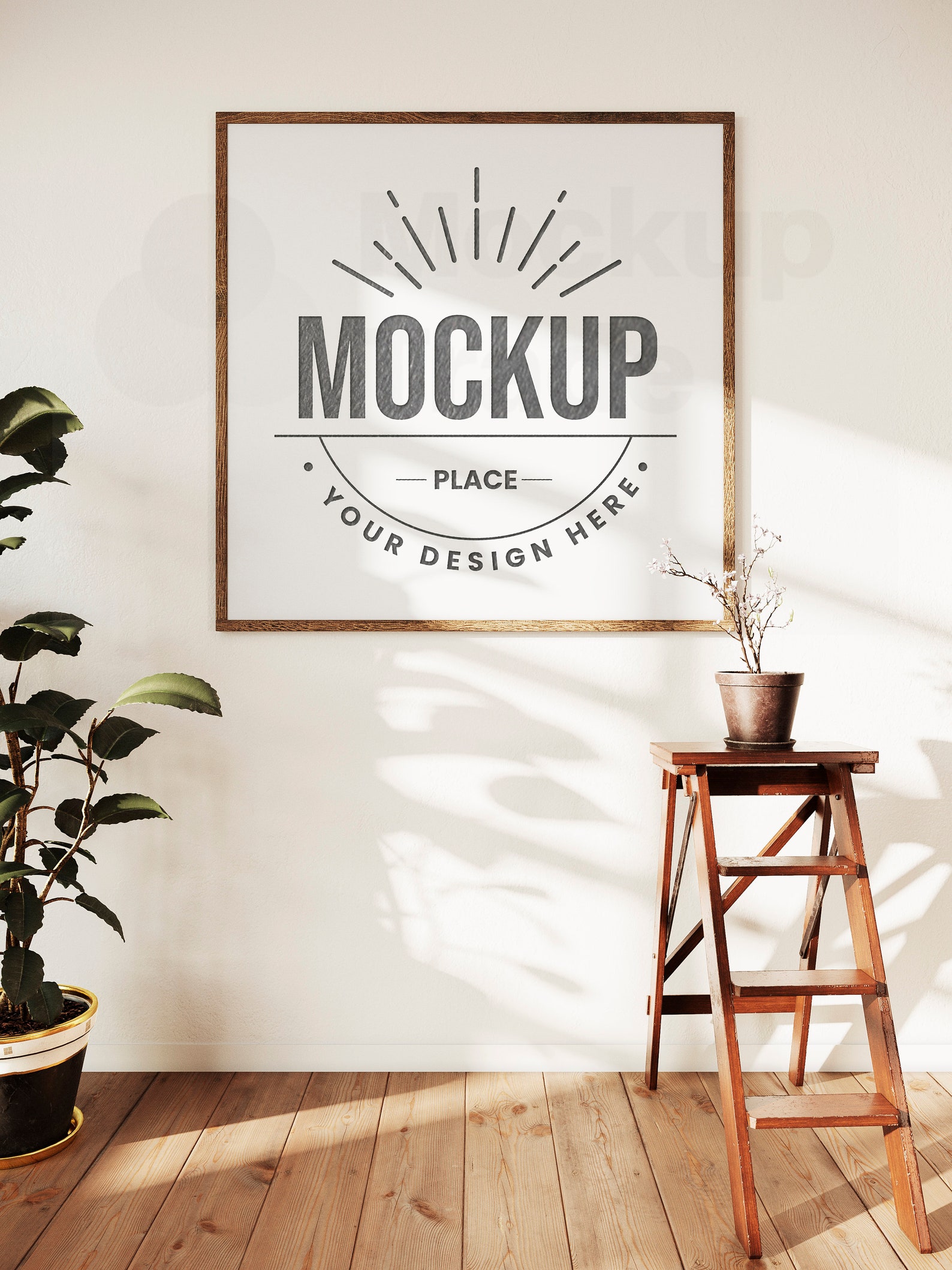 Square Frame Mock Up Wood Frame Mockup Farmhouse Mockup - Etsy