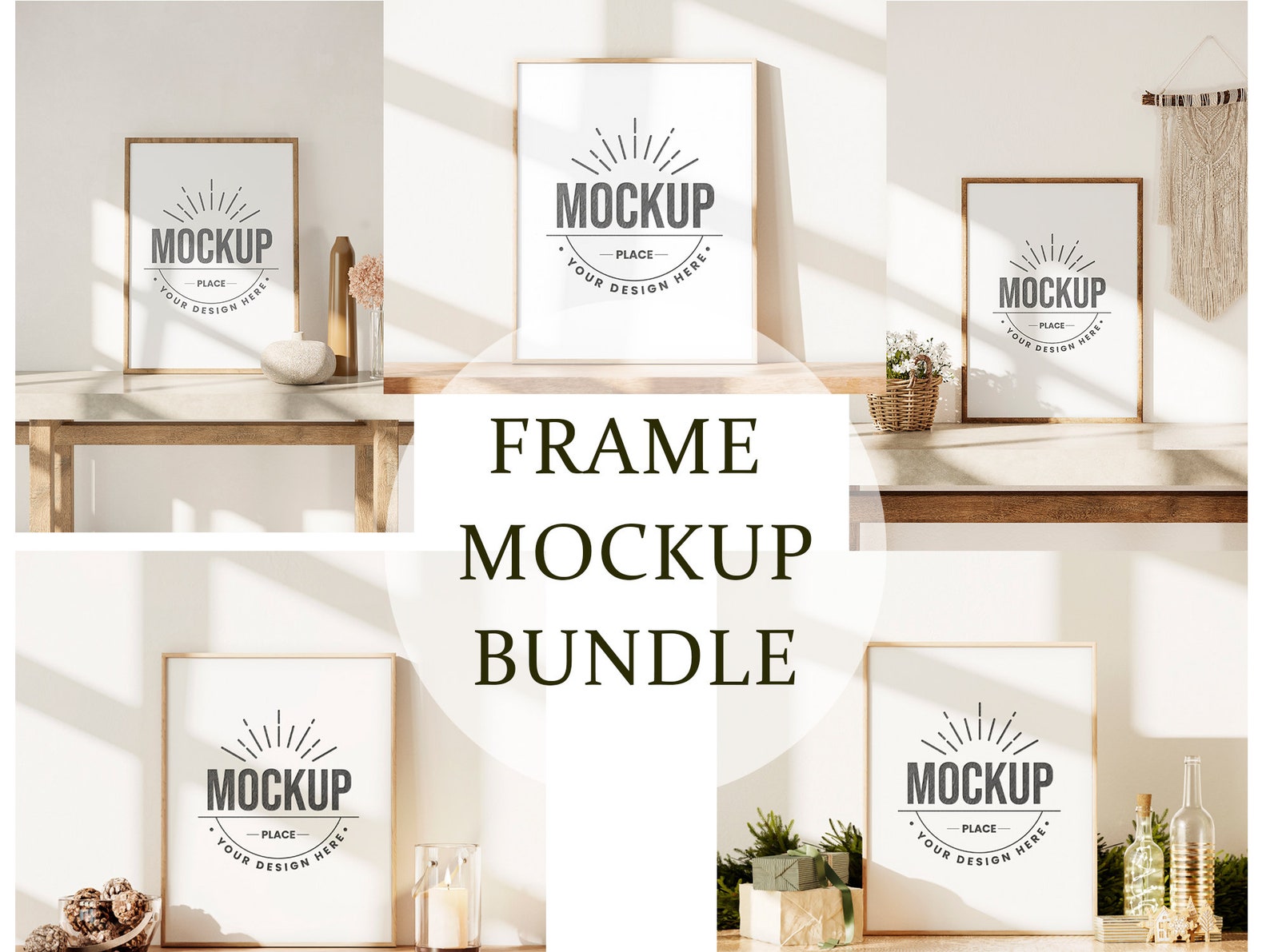 8x10 Frame Mockup Mockup Bundle Five Wooden Frame Mockups - Etsy