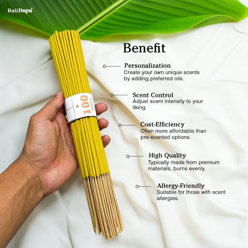 Yellow Unscented Incense, Raw, Plain & Unfragranced Sticks With Premium ...