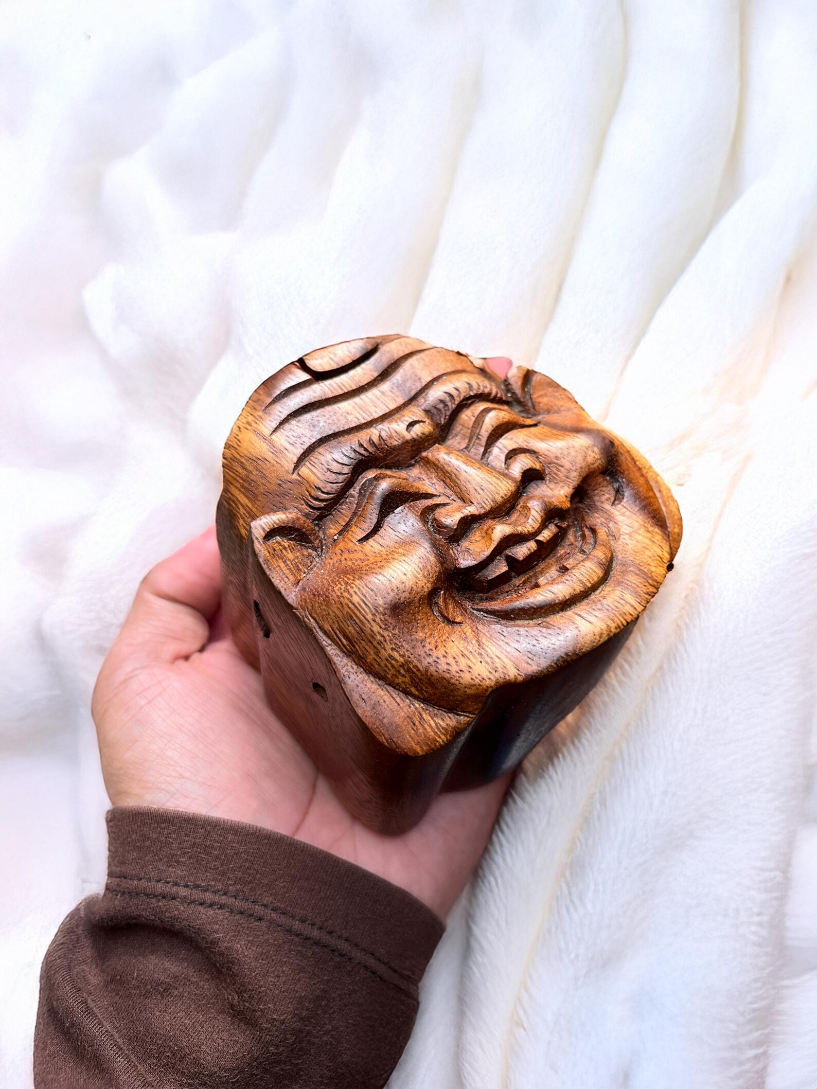 Hand-carved Suar Wood Trinket Box: Balinese Ganesha, Buddha & Monk - Etsy
