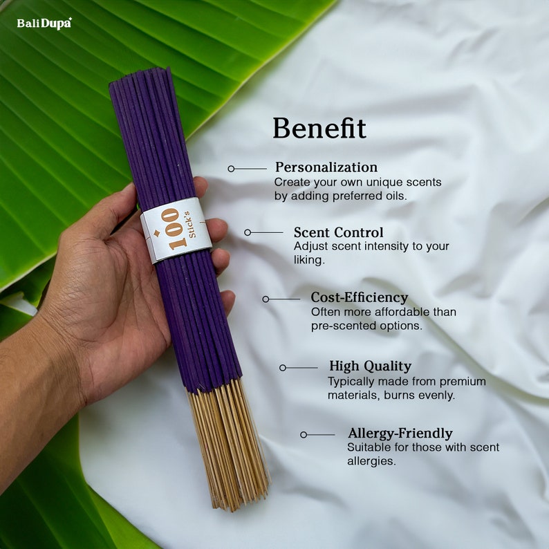Purple Unscented Incense Sticks, Raw Bali Incense (100/bundle) - Etsy
