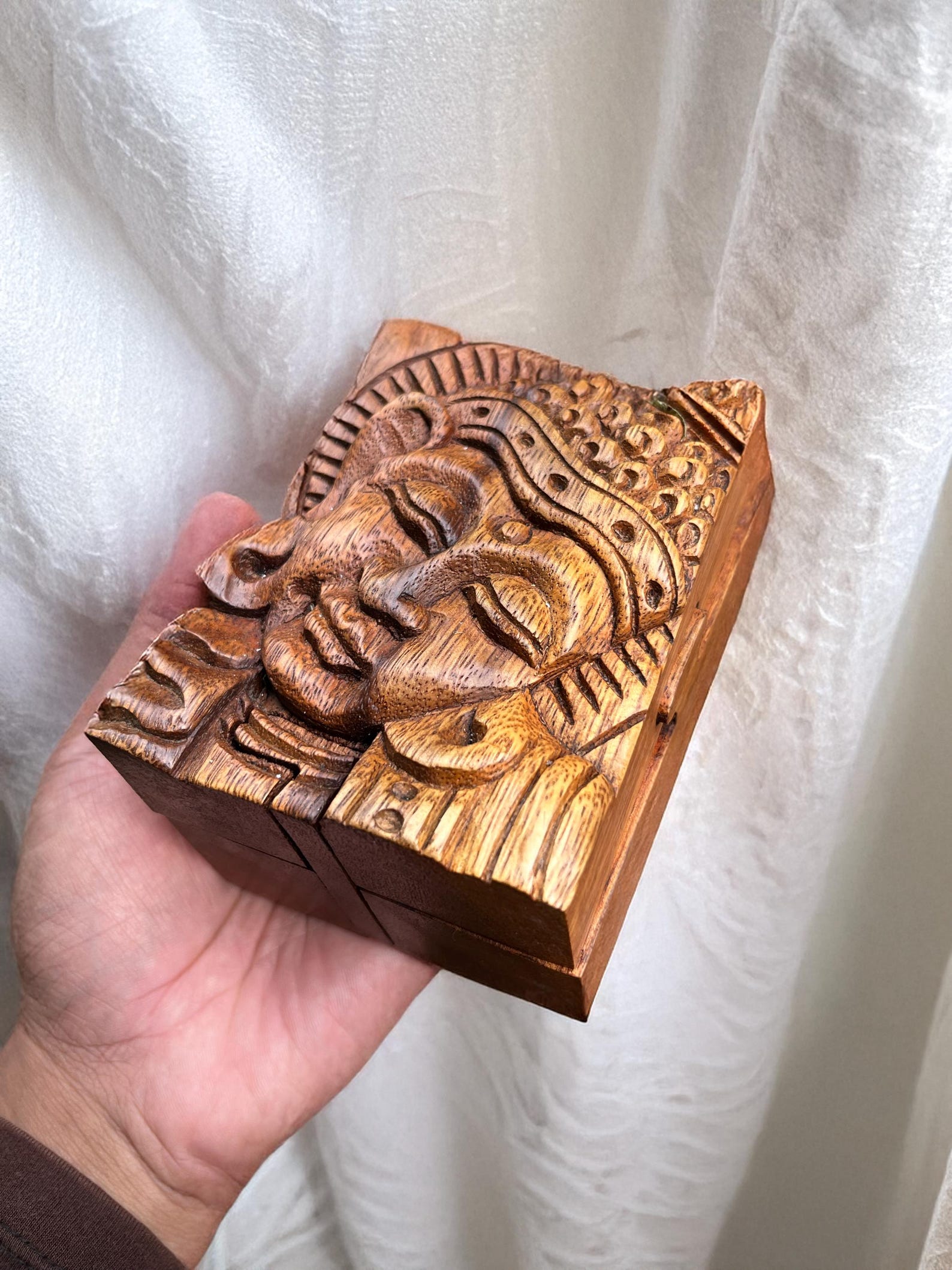 Hand-carved Suar Wood Trinket Box: Balinese Ganesha, Buddha & Monk - Etsy