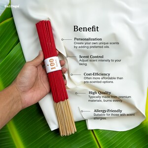 Red Incense Sticks With Bali Burner – Unscented, 100 Sticks/bundle - Etsy