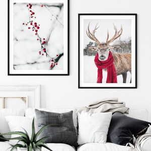 Winter Theme Prints Set of 3, Printable Nordic Wall Art, Snowy ...