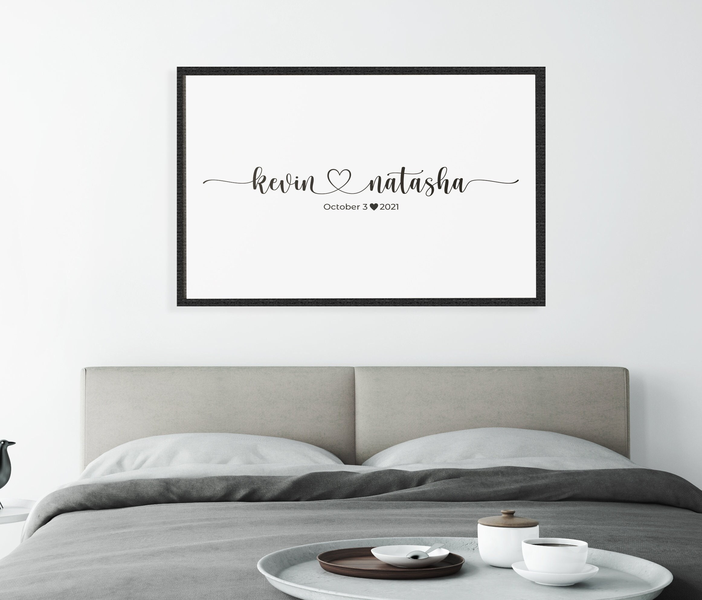 Personalised Print, Custom Couple Names and Date Print,couple Name ...