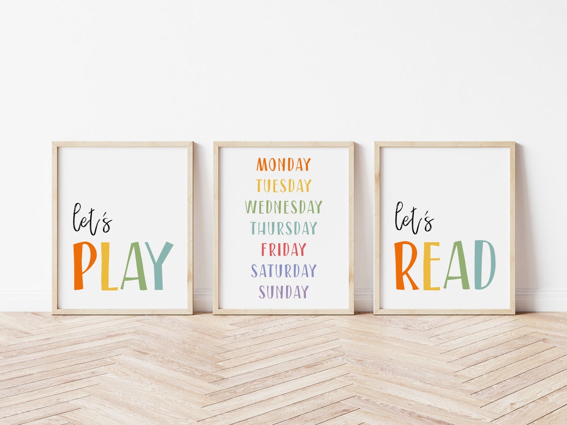 DIGITAL DOWNLOAD Rainbow Days of the Week Poster Printable - Etsy