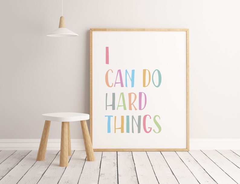 I Can Do Hard Things Rainbow Poster Print, Positive Affirmation Prints ...