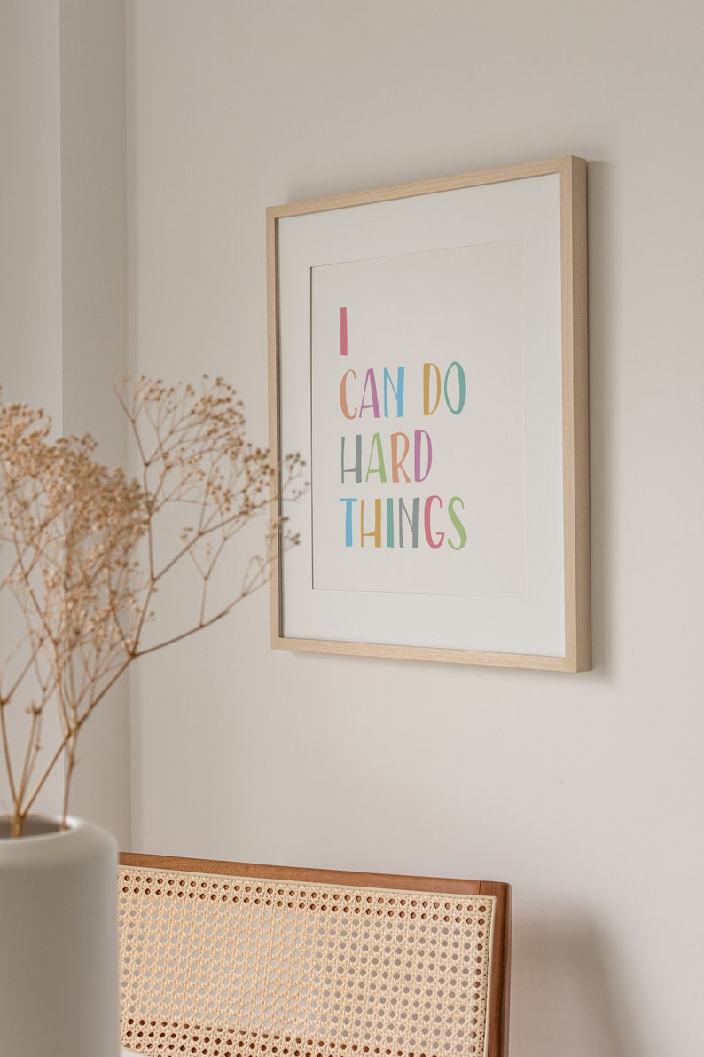I Can Do Hard Things Rainbow Poster Print, Positive Affirmation Prints ...