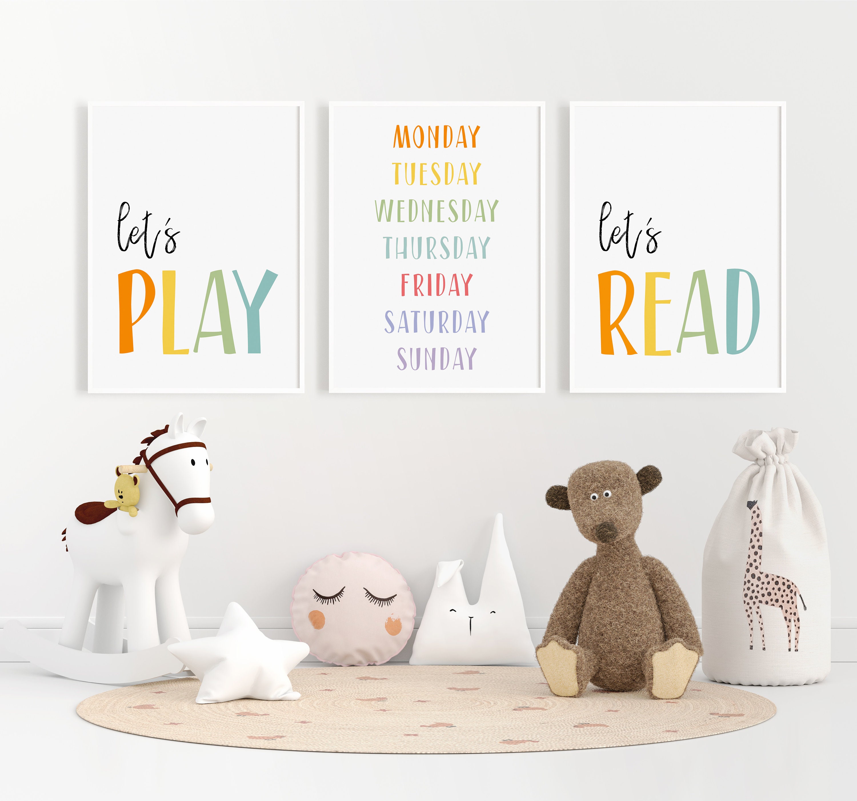 DIGITAL DOWNLOAD Rainbow Days of the Week Poster Printable | Etsy