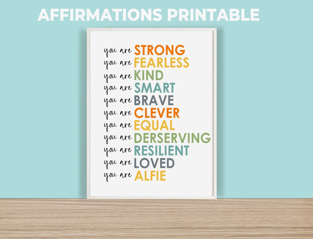Digital Download ,you Are Brave, Affirmations Printable Art ...