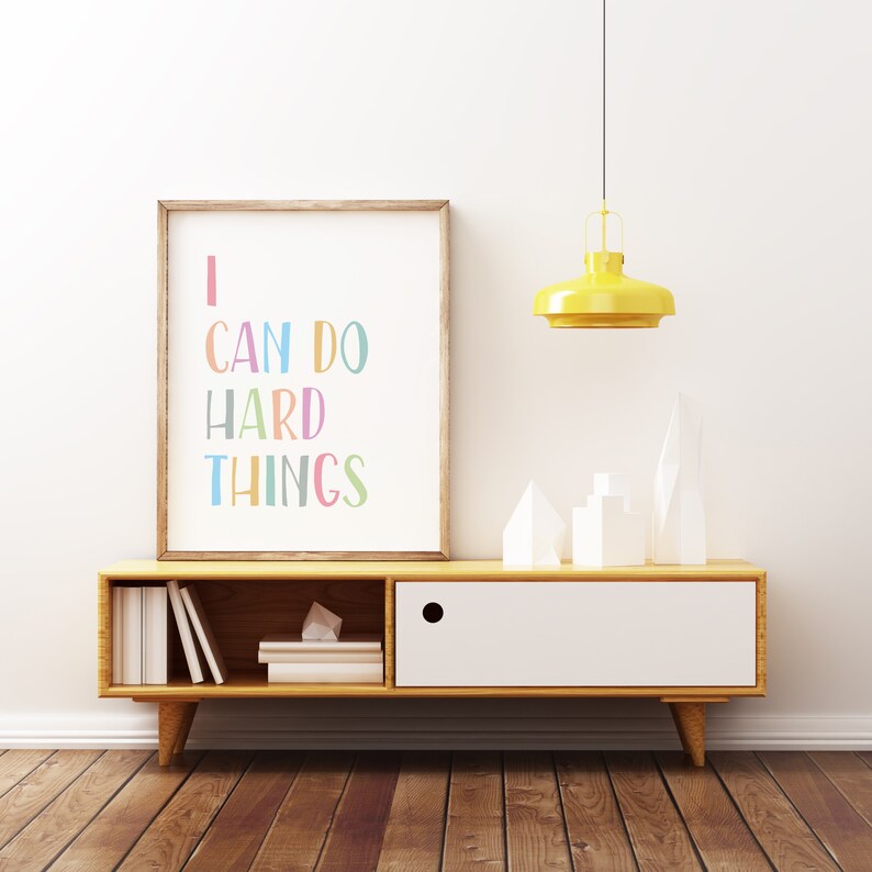 I Can Do Hard Things Rainbow Poster Print, Positive Affirmation Prints ...