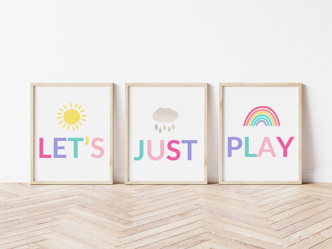 Let's Just Play Printable, Lets Just Play, Girls Playroom Print ...