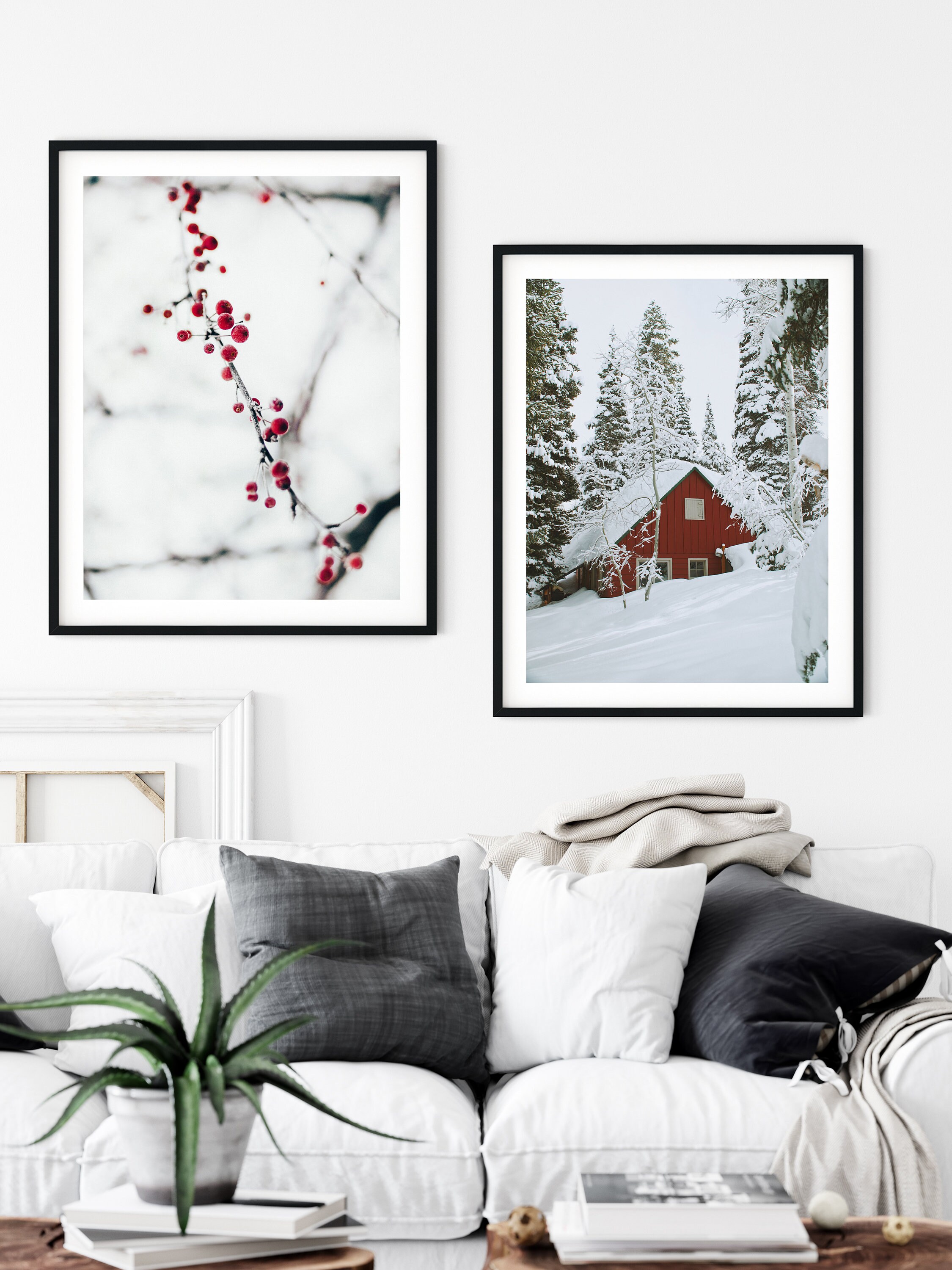 Winter Theme Prints Set of 3 Printable Nordic Wall Art Snowy - Etsy