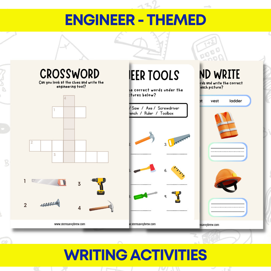 Engineer Activity Book for Kids: Printable 50 Bundle Activities Summer ...