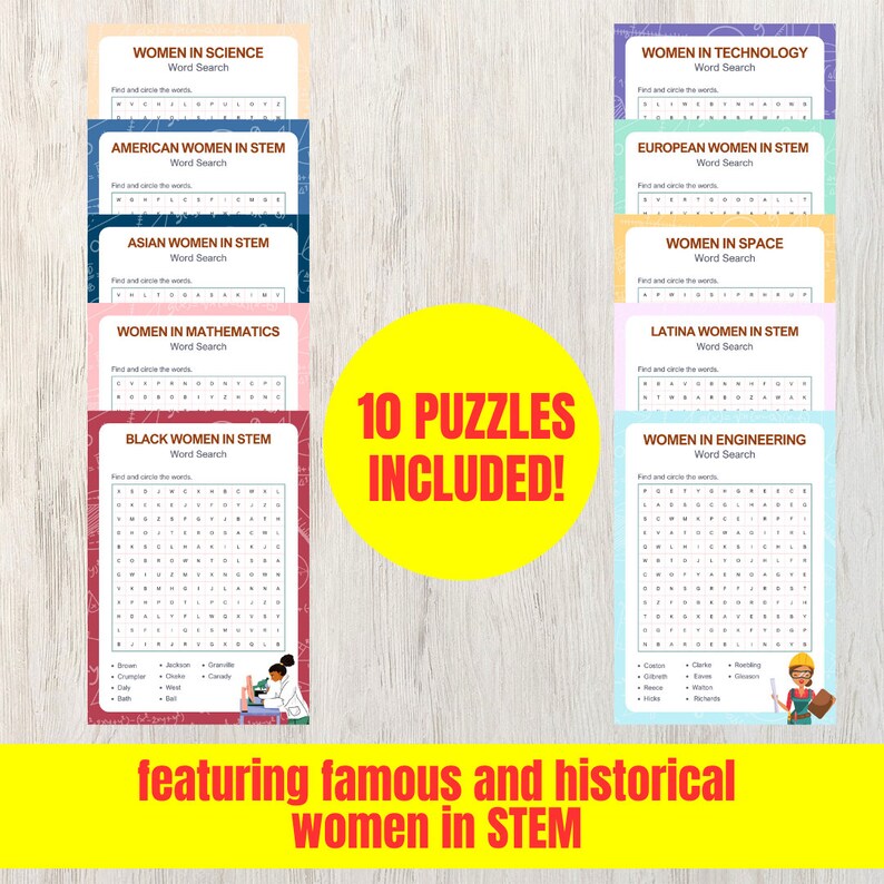 Women in STEM Printable Word Search | Fun Educational Puzzle | Science ...