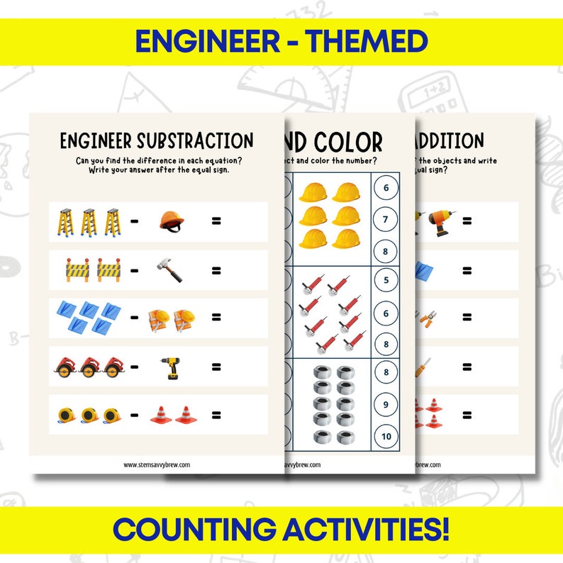 Engineer Activity Book for Kids: Printable 50 Bundle Activities Summer ...