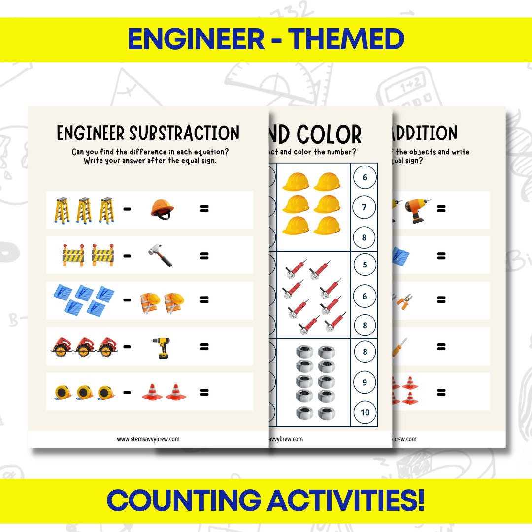 Engineer Activity Book for Kids: Printable 50 Bundle Activities Summer ...