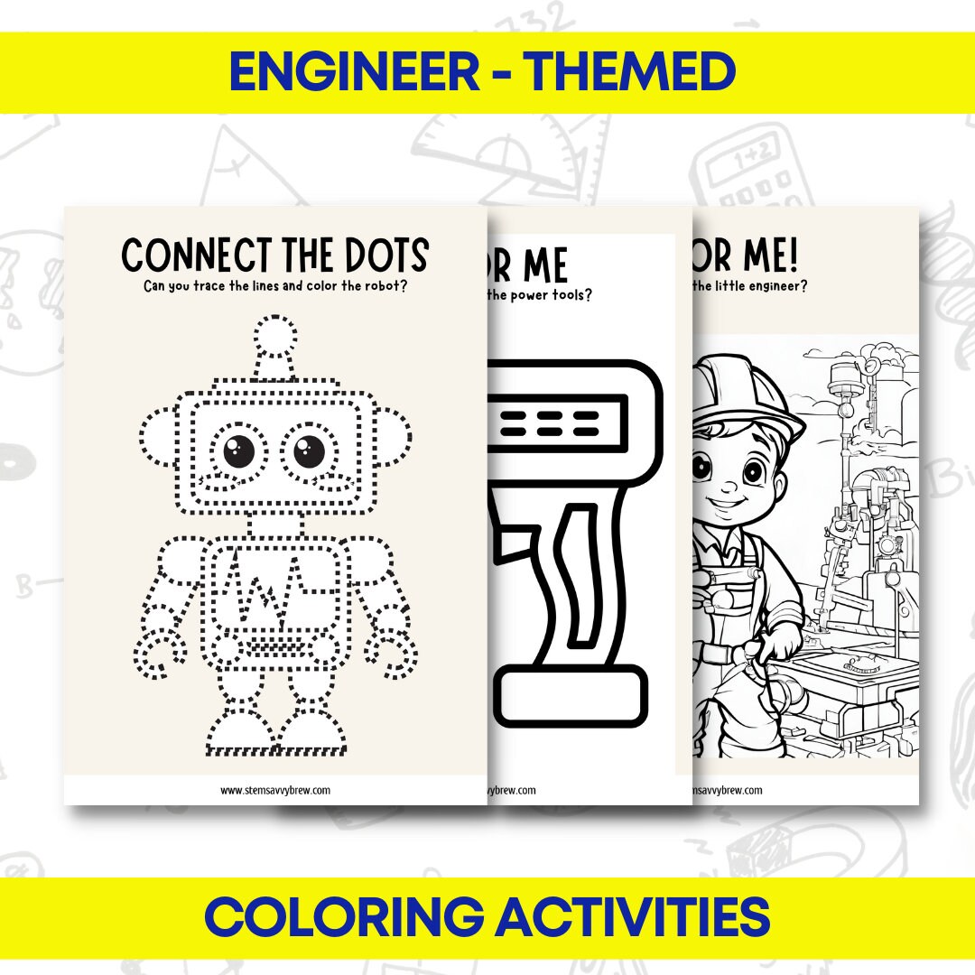 Engineer Activity Book for Kids: Printable 50 Bundle Activities Summer ...