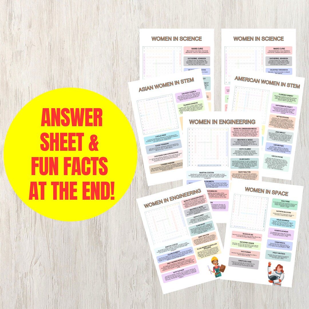 Women in STEM Printable Word Search | Fun Educational Puzzle | Science ...