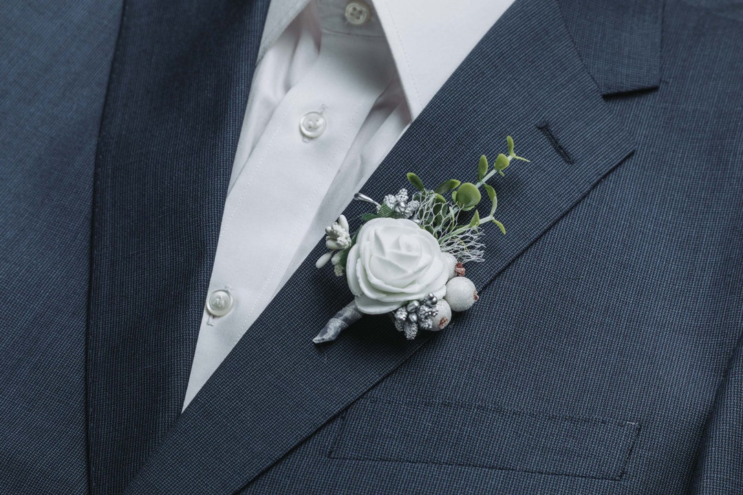 Wedding Floral Boutonniere Groom Outfit Buttonhole Groomsman - Etsy