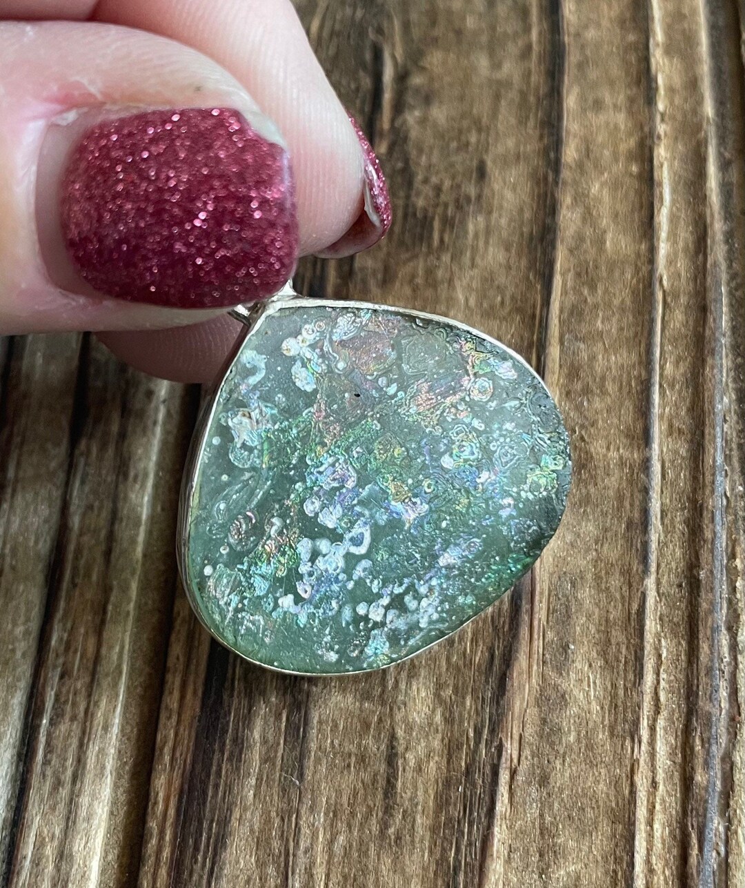 Ancient Roman Glass Sterling Silver Pendant, Historic Statement Piece ...