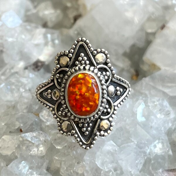 Orange Gemstone Ring - Etsy