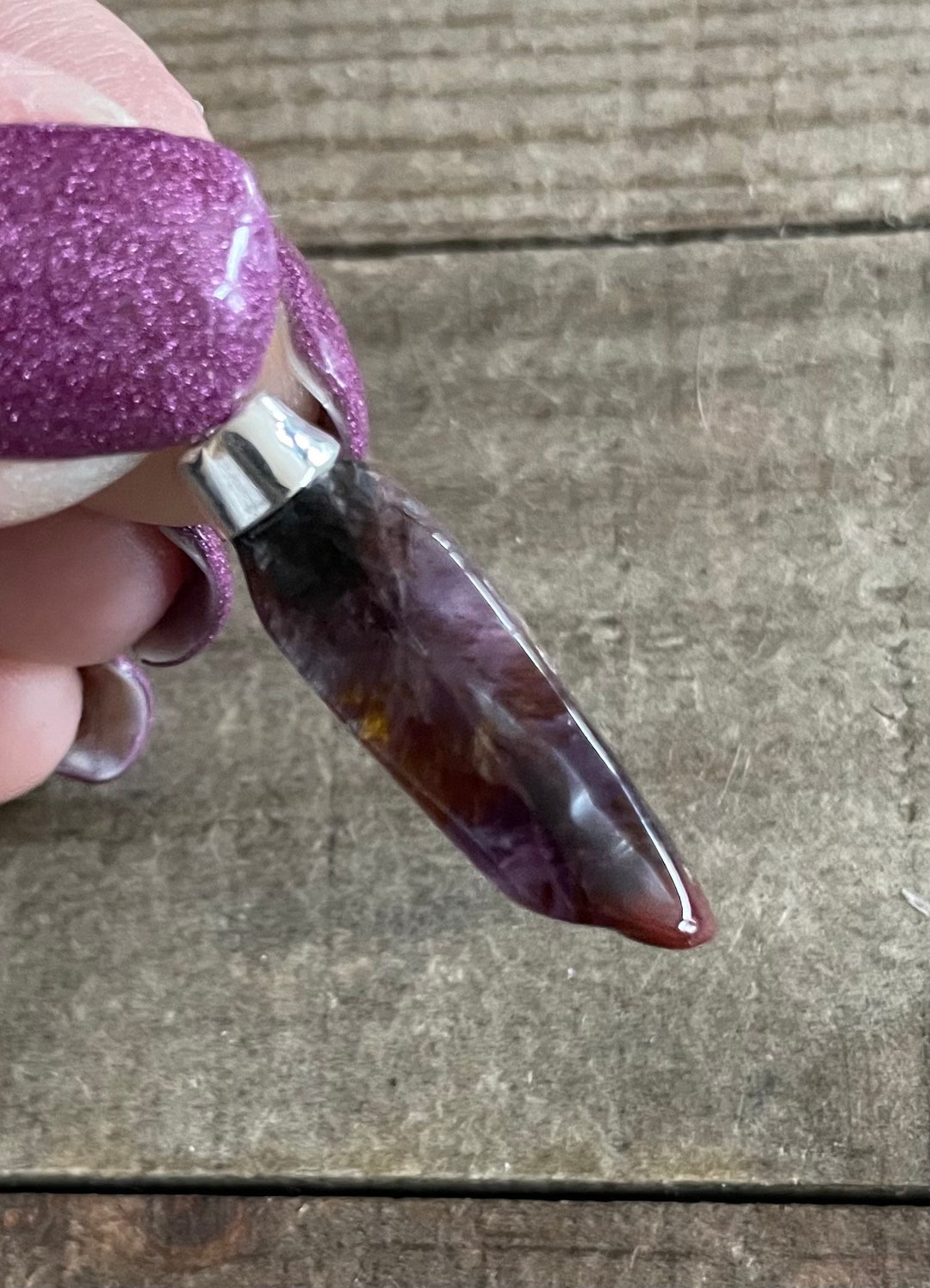 Rough Raw Super Seven Sterling Silver Pendant, Sacred Seven Gem, Melody ...