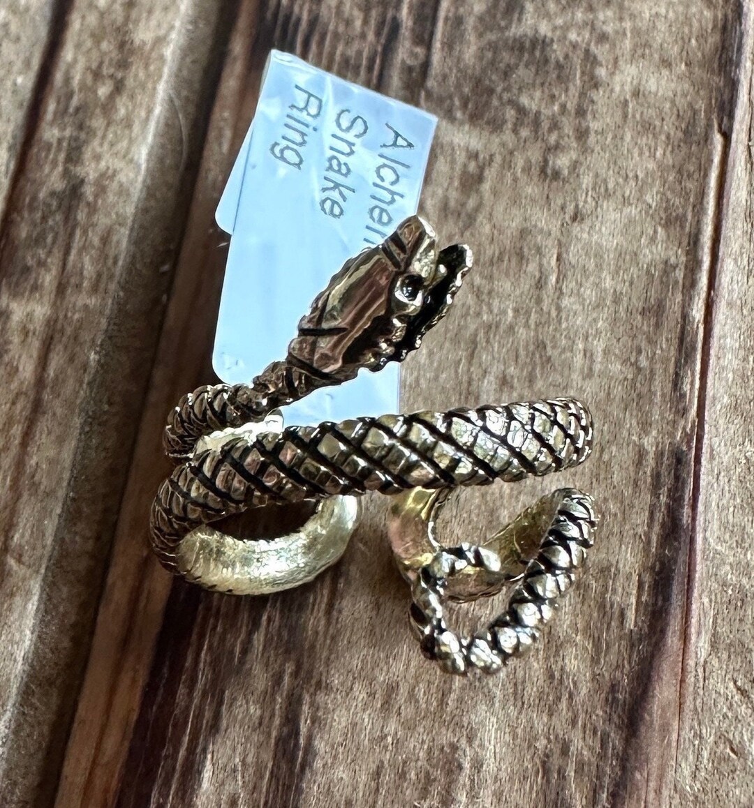 Statement Snake Alchemia Gold Adjustable Ring by Charles Albert ...