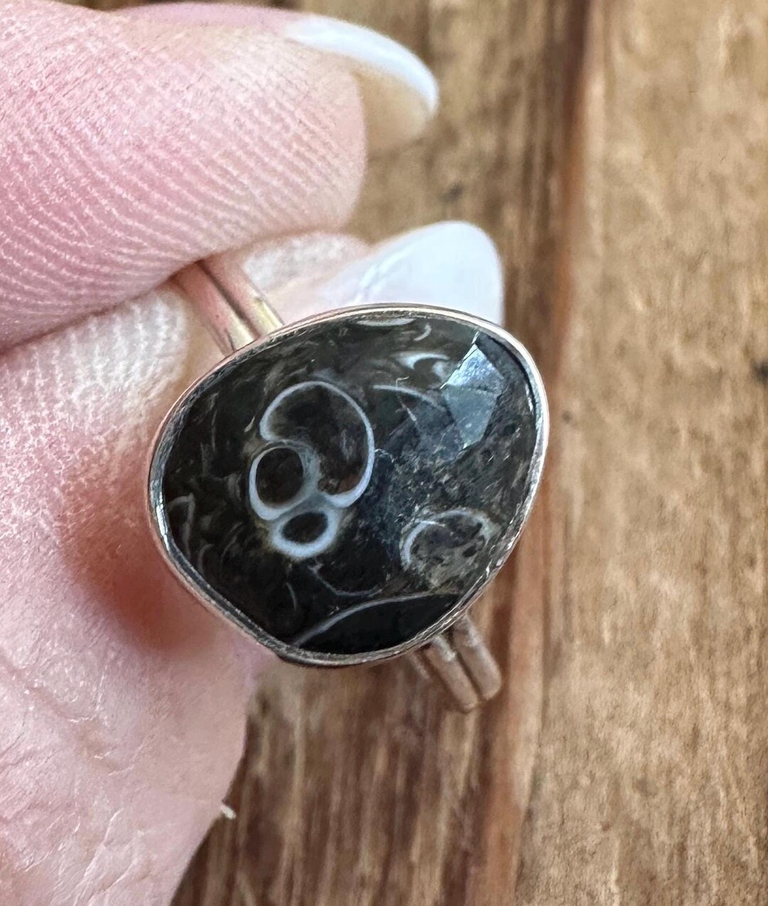 Fossil Turtella Jasper Sterling Silver Ring, Size 7.5, Madagascar Gem ...