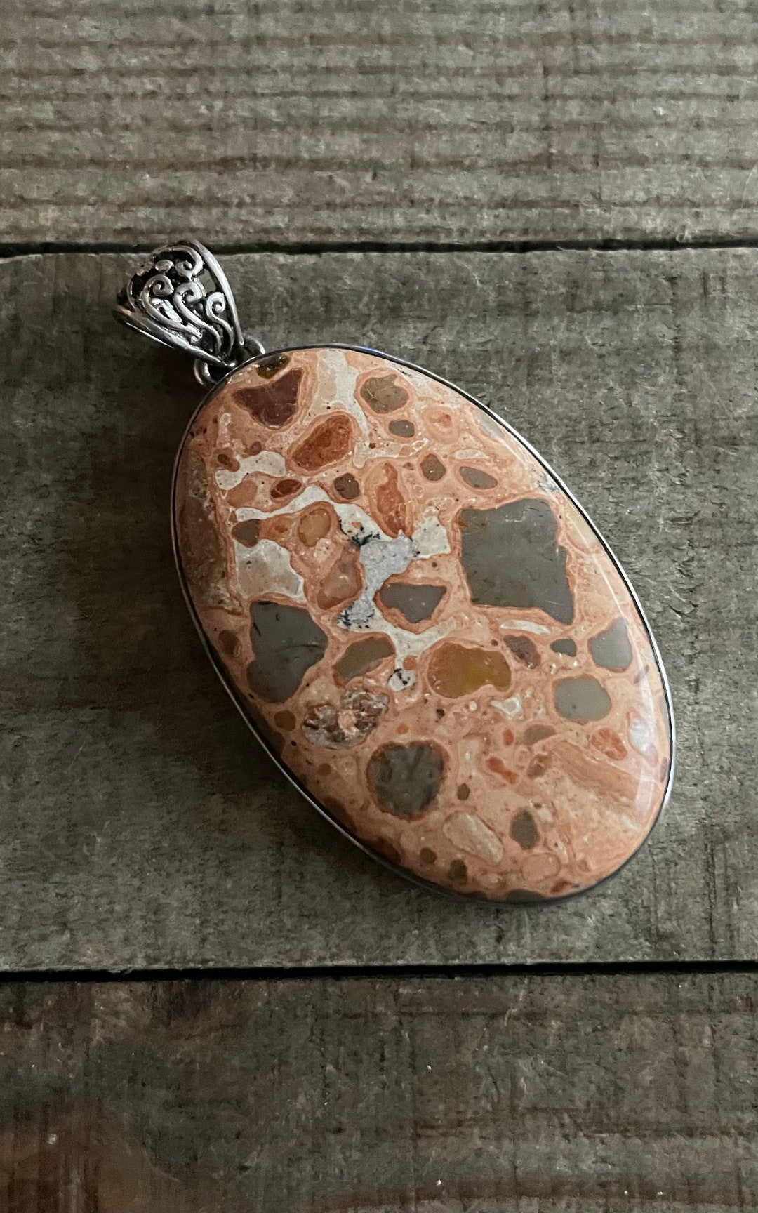 Asteroid Jasper Sterling Silver Statement Pendant, Top Grade Gem, Large ...