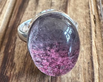 Size 7, Lodolite, in Sterling Silver, Ring, Garden Quartz Ring - Etsy