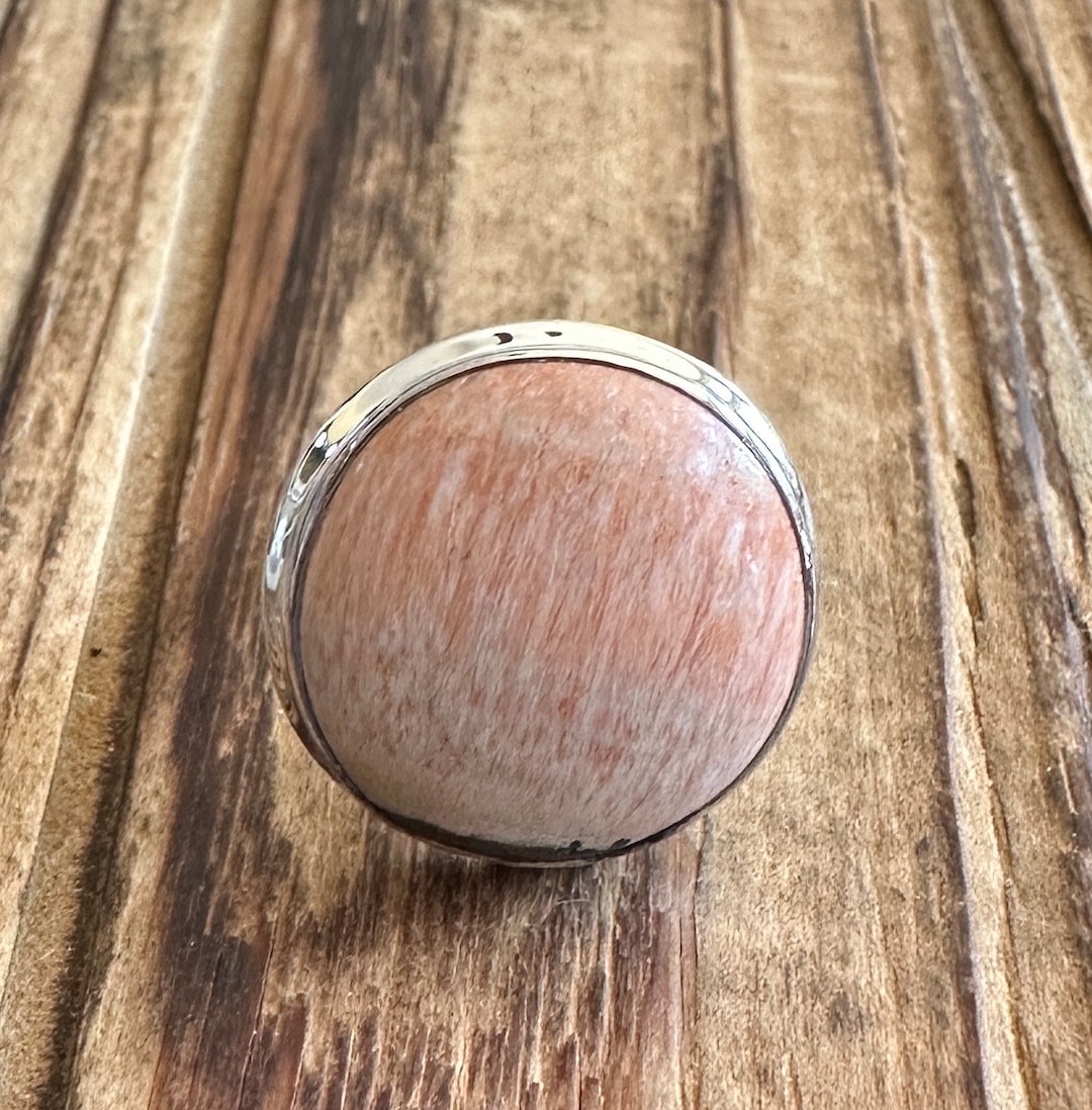 Celestobarite Sterling Silver Ring, Size 6.5, Rare Calcite Barite Gem ...