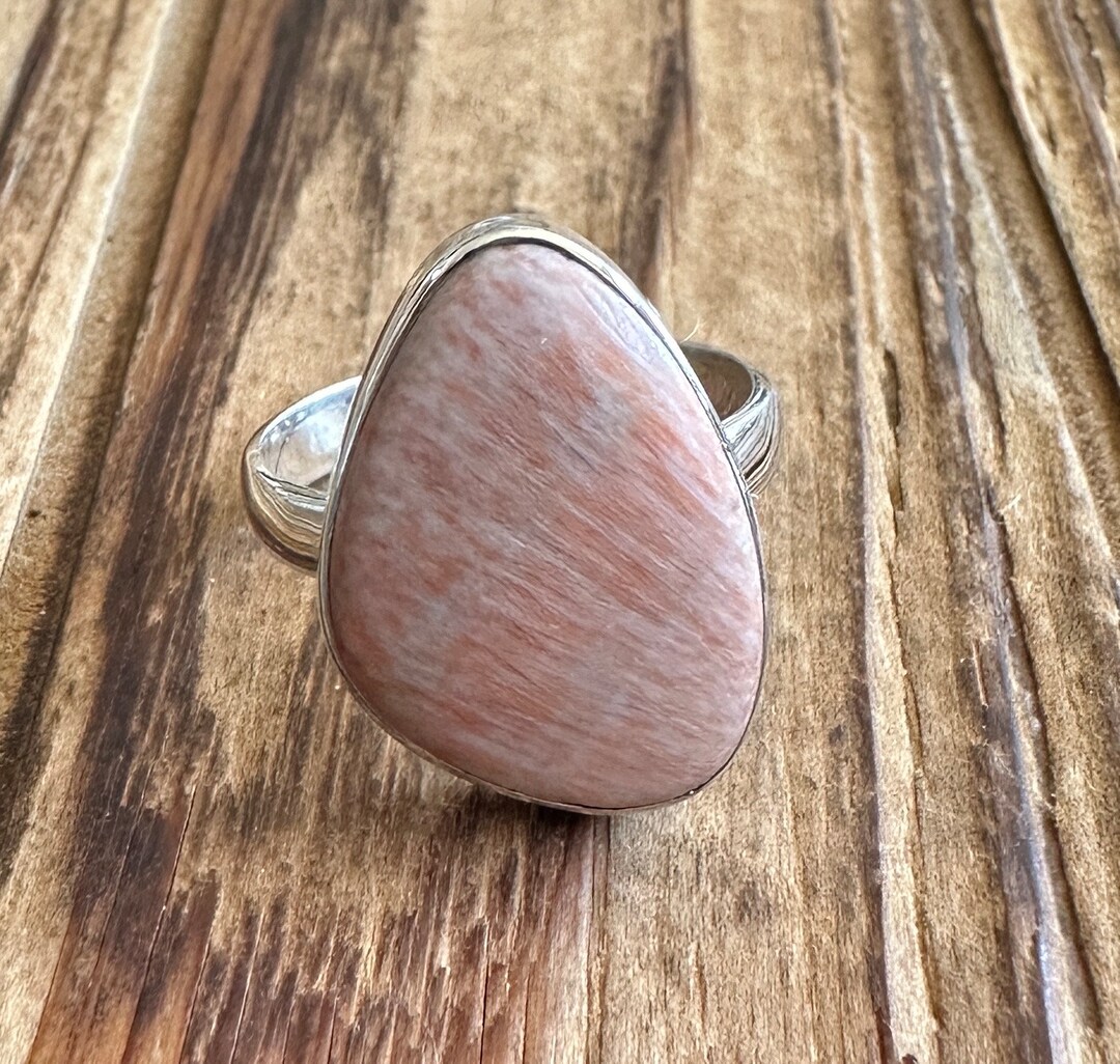 Celestobarite Sterling Silver Ring, Size 10.75, Rare Calcite Barite Gem ...