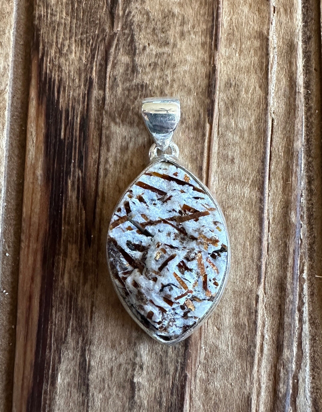 Rare Astrophyllite Sterling Silver Statement Pendant, Russian Gemstone ...