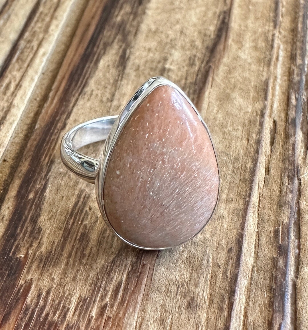 Celestobarite Sterling Silver Ring, Size 8.75, Rare Calcite Barite Gem ...