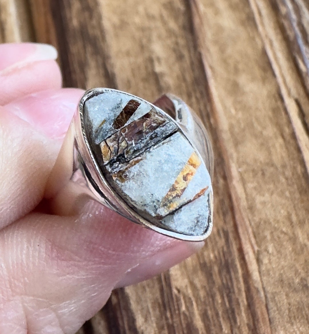 Rare Astrophyllite Sterling Silver Statement Ring, Size 7.5, Russian ...