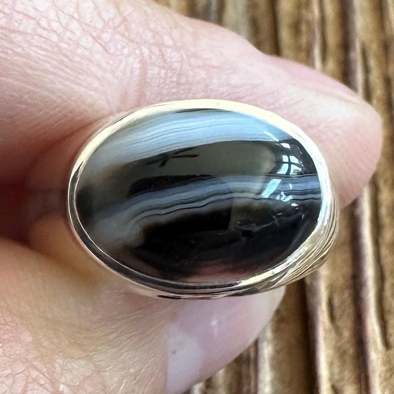 Banded Agate Ring - Etsy