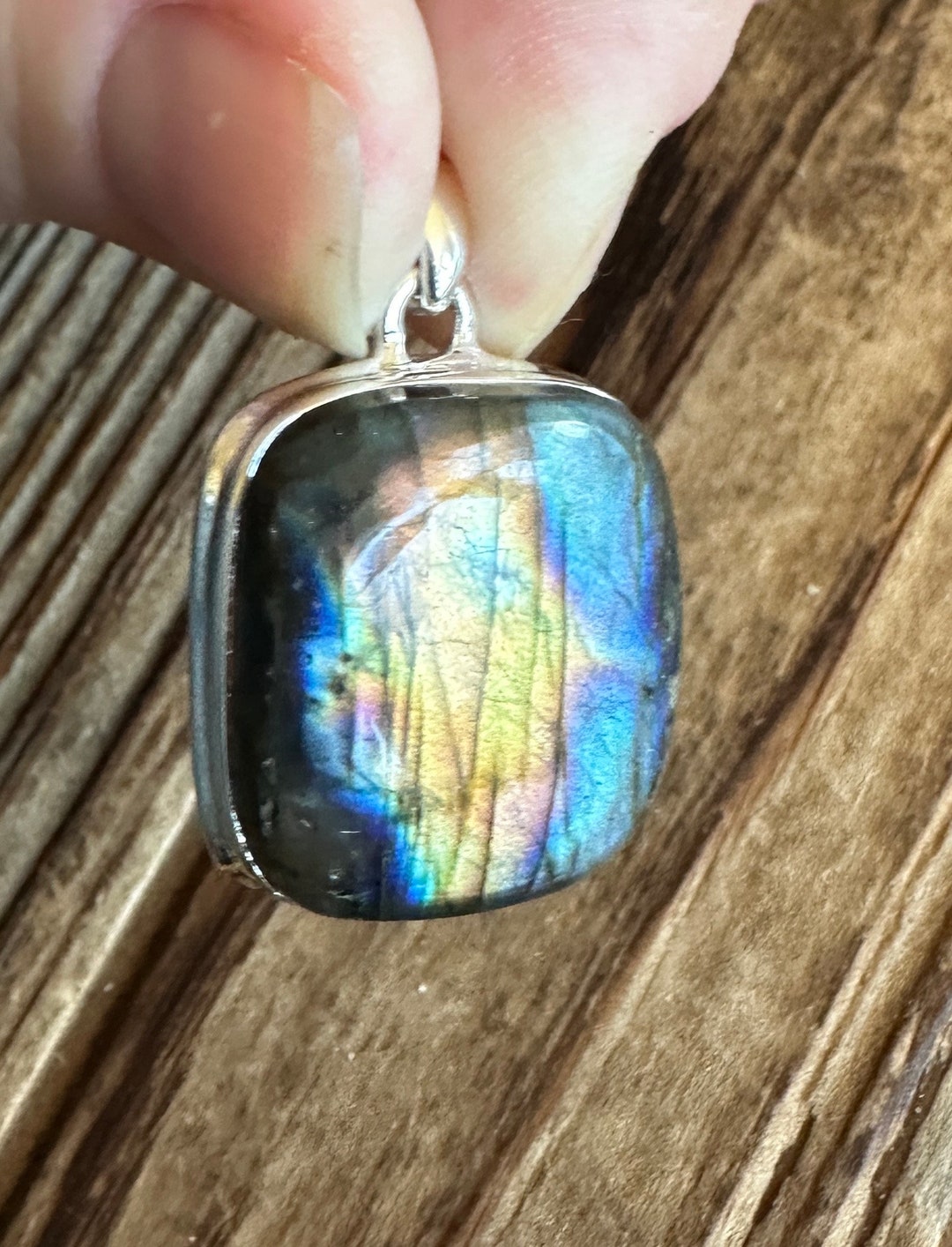 Spectrolite Labradorite Sterling Silver Pendant, Purple Pink Blue ...