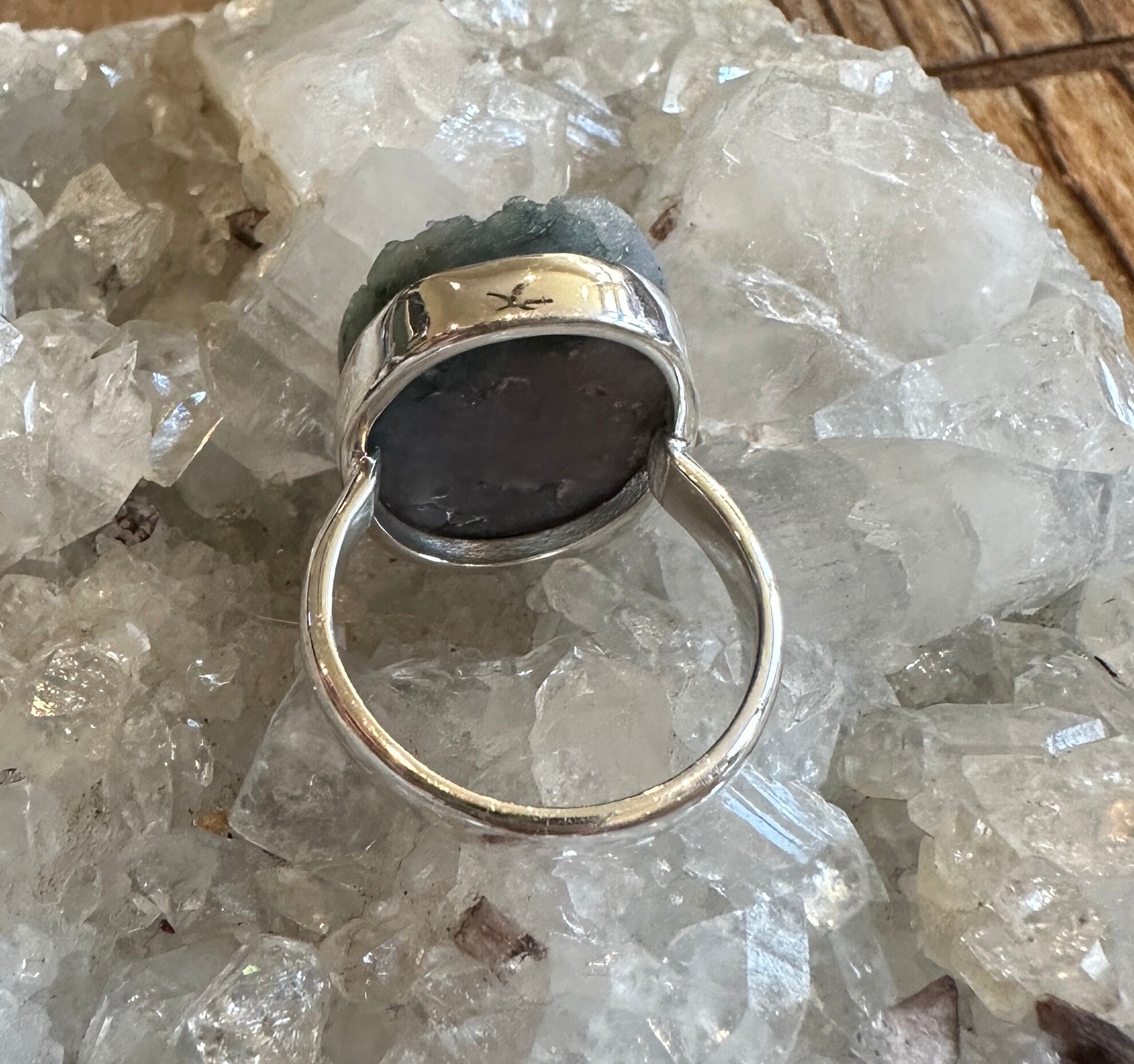 Rare Green Grape Agate Sterling Silver Ring, Size 7.5, Indonesian Gem ...