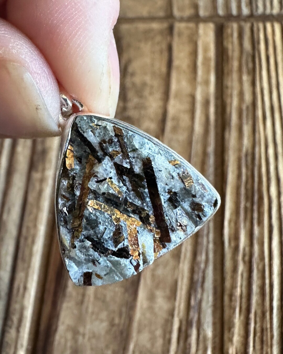 Rare Astrophyllite Sterling Silver Statement Pendant, Russian Gemstone ...