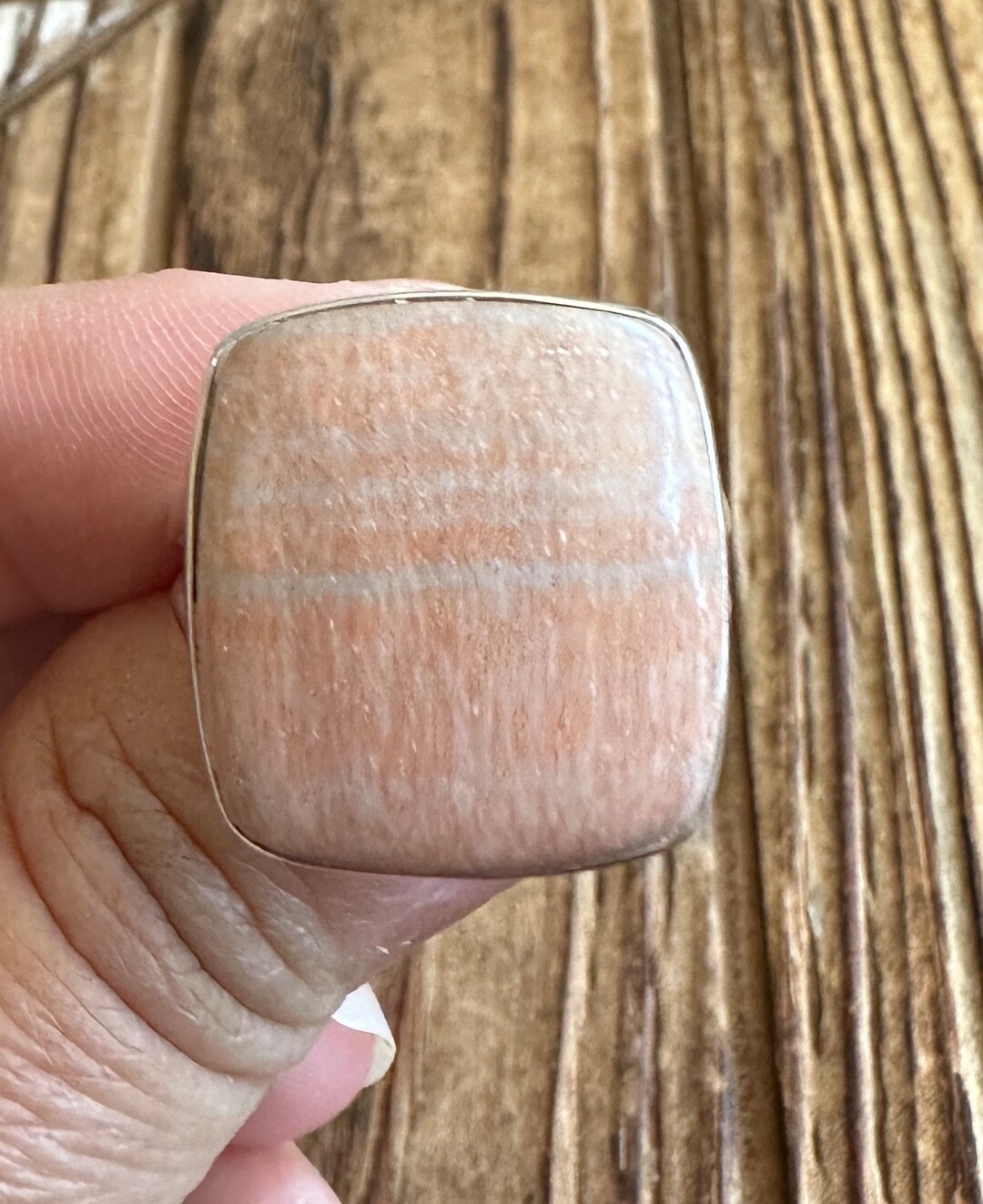 Celestobarite Sterling Silver Ring, Size 9.5, Rare Calcite Barite Gem ...