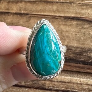 Peruvian Opalina Sterling Silver Ring, Size 7.5, Opalized Chrysocolla ...